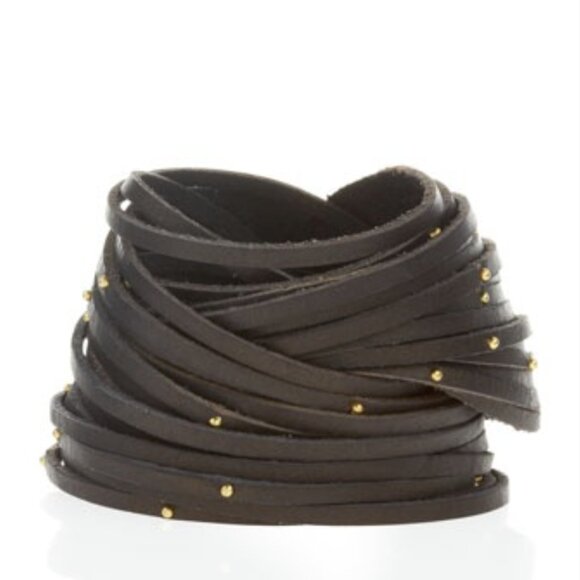 Jewelry | Linea Pelle Niemans Double Wrap Studded Leather Bracelet ...